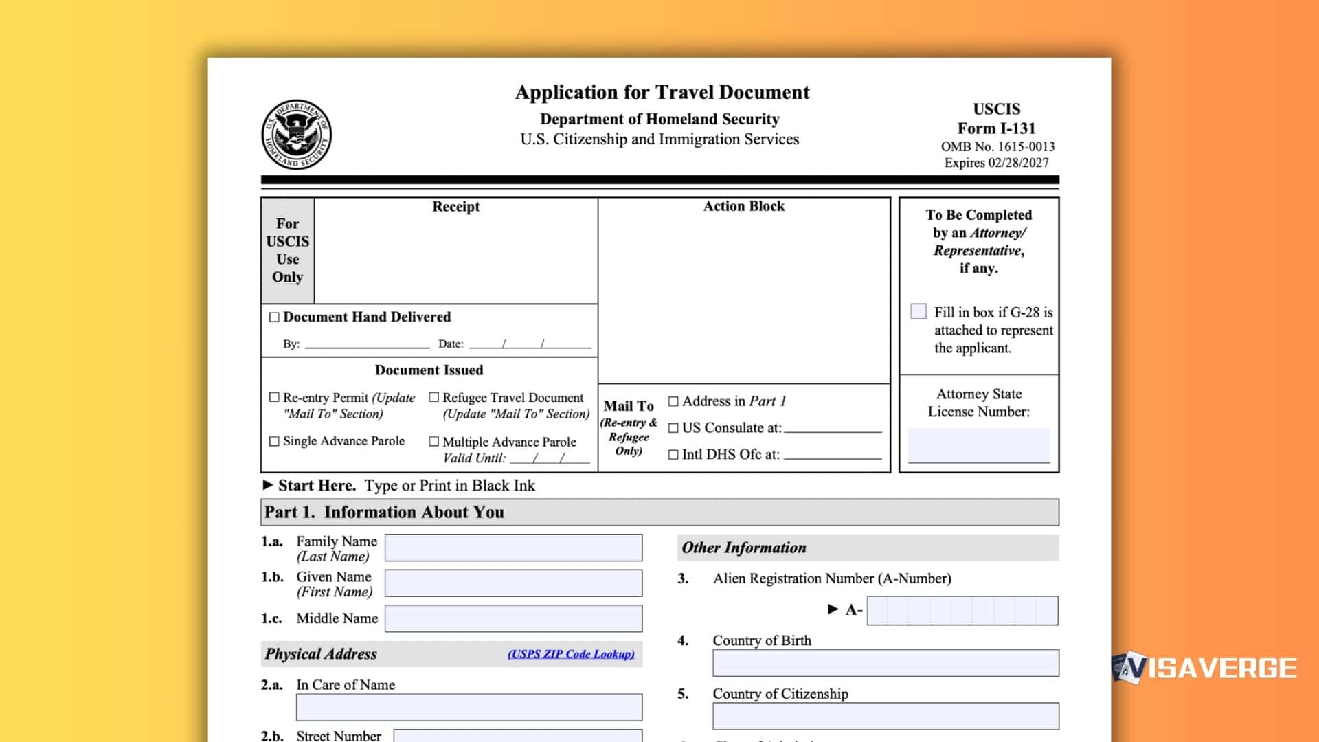 How to Fill Out Form I-131: Application for Travel Document | VisaVerge